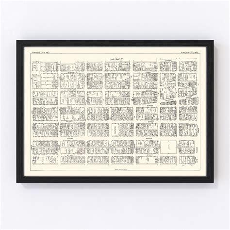 Vintage Map Of Kansas City MO Business Section 1929 By Ted S Vintage Art