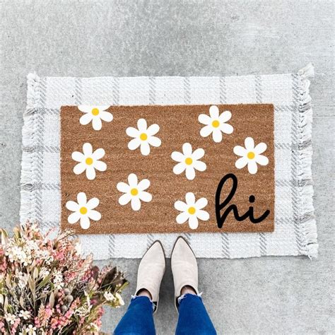 Hi Daisy Doormat Daisy Doormat Floral Doormat Summer Doormat Summer