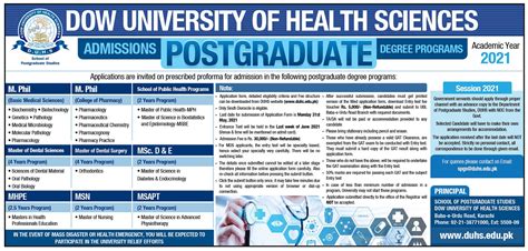 Dow University Of Health Science Admissions 2021 Apply Now