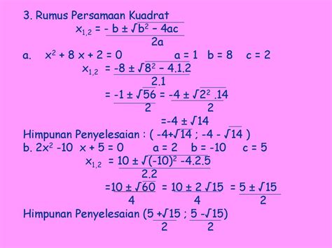 Himpunan Penyelesaian Persamaan Kuadrat X2 5X 6 0