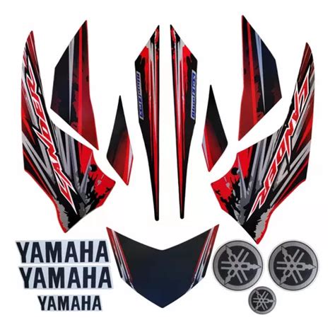 Kit Jogo Faixa Adesivo Xtz Lander Moto Vermelho