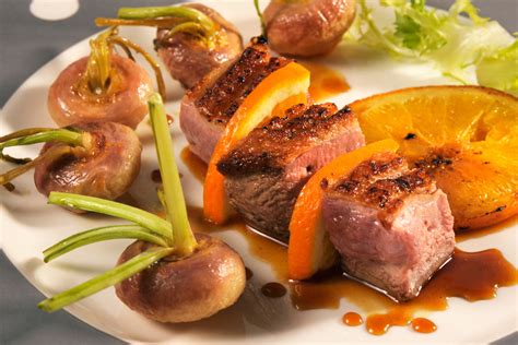 Magrets de canard à lorange et mini navets Cuisine à l ouest