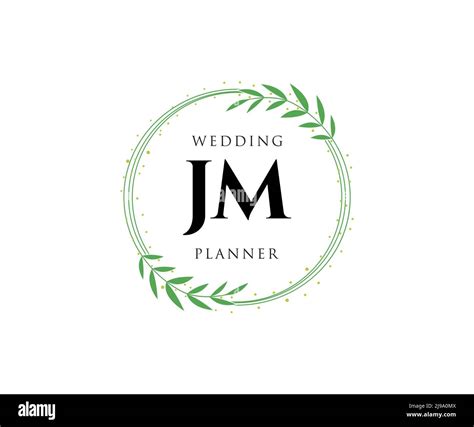 Jm Initials Letter Wedding Monogram Logos Collection Hand Drawn Modern