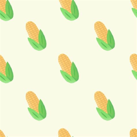 Maíz dibujado a mano lindo patrón sin costuras Vector Premium