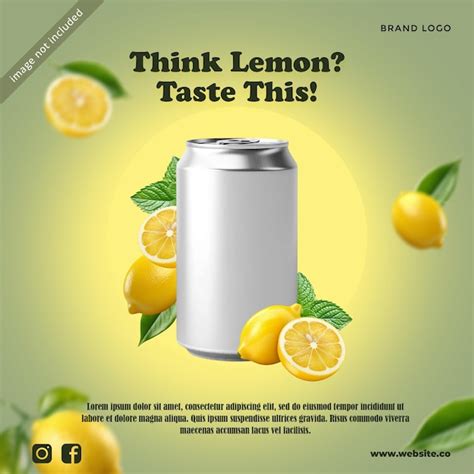 Premium Psd Psd Refreshing Mint Lemon Soda Social Media Instagram Post Design