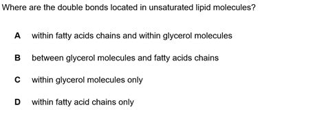 Carbohydrates Lipids Cie A Level Biology Multiple Choice Questions
