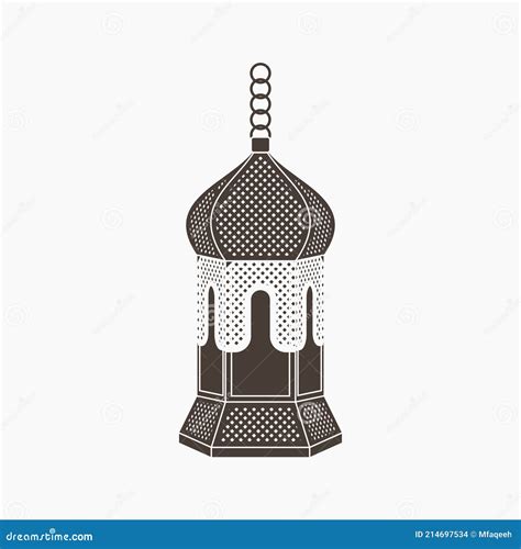 Flat Monochrome Style Arabian Lamp Vector Illustration Stock Vector