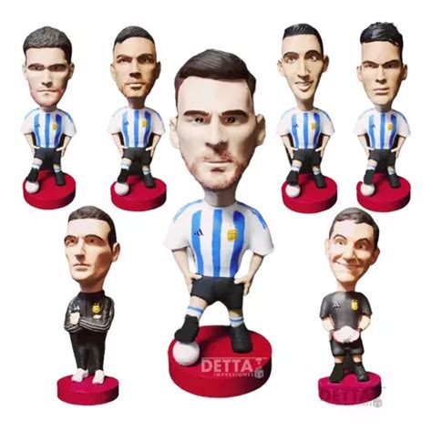 Muñecos Cabezones Mundial Qatar 22 Argentina Campeon Detta3d en venta