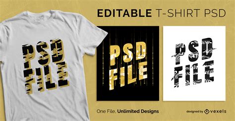 Plantilla PSD Editable De Textura En Textos Camiseta Escalable Psd
