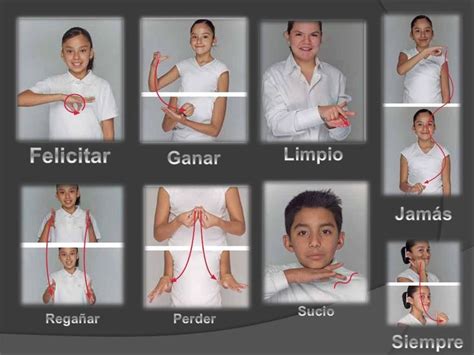Expresiones Palabras en lenguaje de señas Lengua de señas