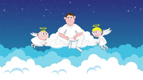 Ángeles en cielo stock de ilustración Ilustración de amor 61525728