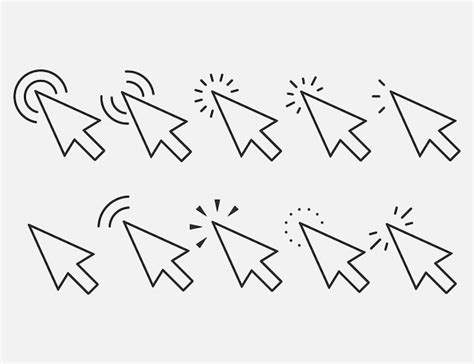Premium Vector Set Of Clicks Icon Cursor Sign Clicking Arrow Mouse