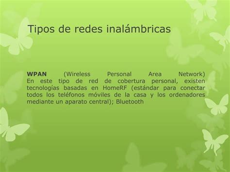 Redes inalámbricas y sus tipos PPT