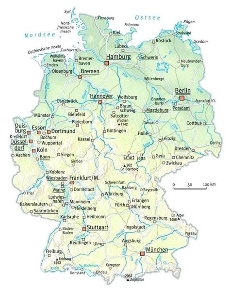 Geografische Karte Von Deutschland Topografie Und Physische Merkmale