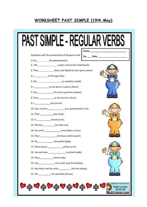 Actividad De Past Simple Regular Verbs Sunderland Worksheets Pasado
