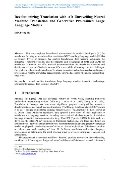 pdf revolutionizing translation with ai unravelling neural machine translation and generative