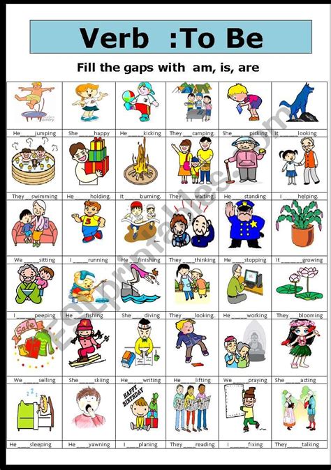 To Be Esl Worksheet By Jhansi