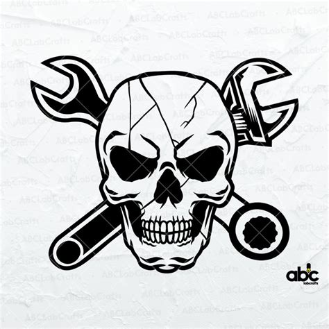 Mechanic Skull Svg File Wrenches Svg Mechanic Skull Etsy