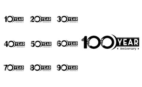 Premium Vector Set Year Anniversary Logo Vector Template Design