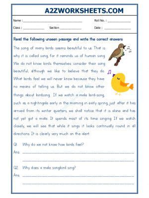 The Worksheet For Reading And Writing About Birds