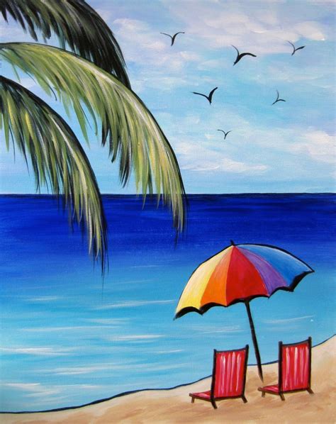 Simple Beach Scene Paintings