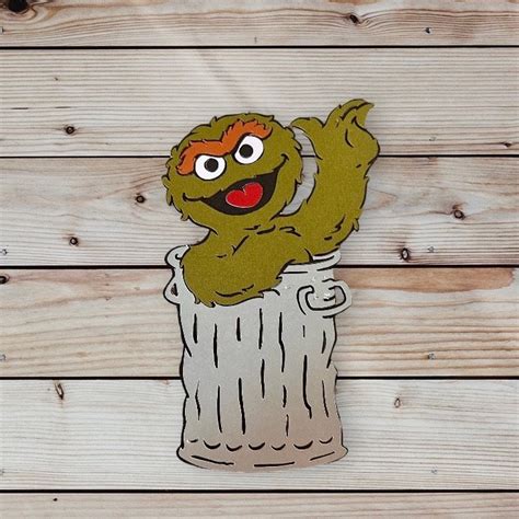 Sesame Street Oscar The Grouch Die Cut Scrapbook Page Title Embellishment Card Paper Piecing Etsy