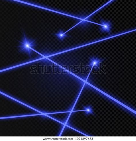 Abstract Blue Laser Beam Transparent Isolated Stock Vector Royalty