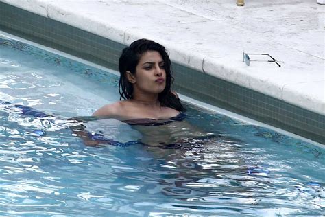 Priyanka Chopra In Bikini At Her Hotel Pool In Miami