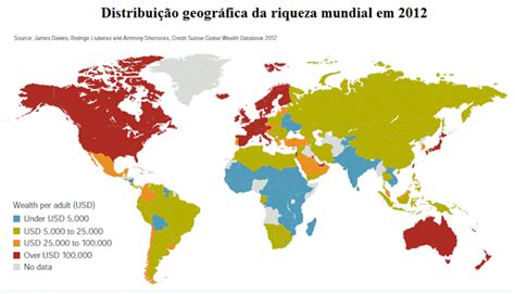 Mapa Da Distribui O Da Riqueza Mundial Folha