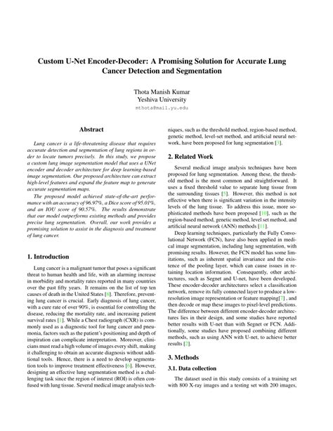 pdf custom u net encoder decoder a promising solution for accurate lung cancer detection and