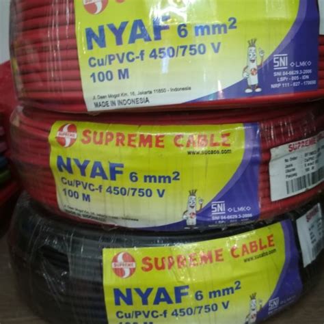Jual KABEL NYAF 6MM 6 MM SUPREME 50 METER Kuning Ijo Jakarta Pusat