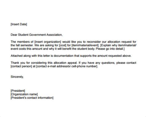 Free Sample Example Of Appeal Letter Templates In Pdf Ms Word
