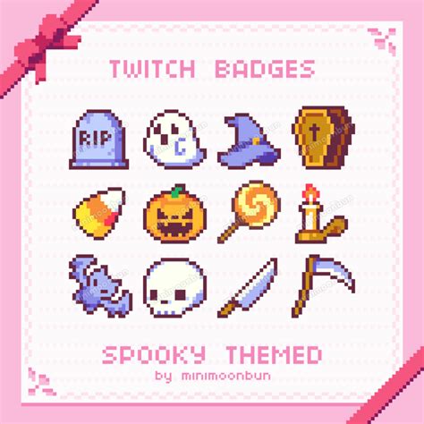 Spooky Halloween Badges Cute Pixel Art Twitch Sub Bit Badges