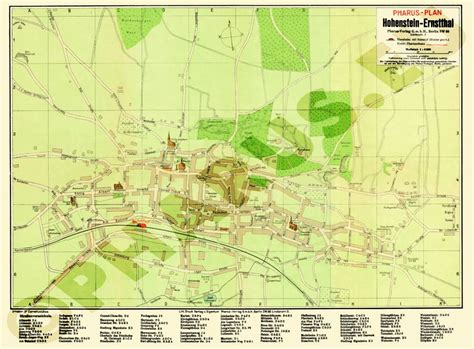 Pharus Pharus Historischer Stadtplan Hohenstein Ernstthal 1928