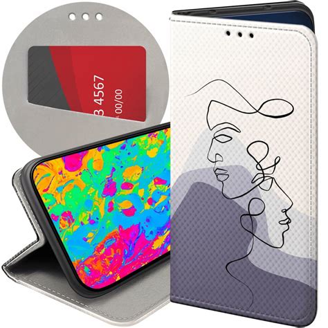 ETUI DO HUAWEI NOVA 5T HONOR 20 WZORY CONTINUOUS LINE ART KRESKA