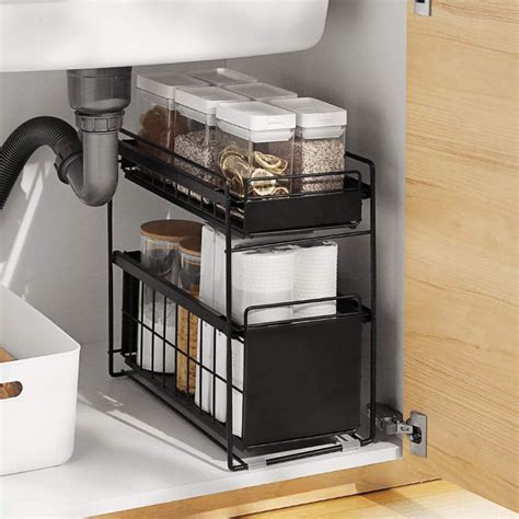HUIJ sous évier étagère sous Evier Rack etagère de Rangement Cuisine