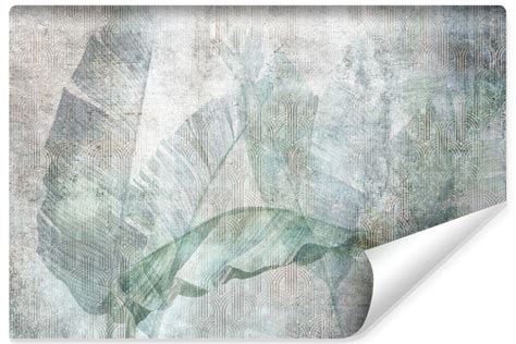 Fototapeta Do Salonu Tropikalne LIŚCIE Bananowe Beton Abstrakcja 180cm