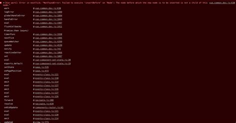 Как исправить ошибку Vue Js Error in nextTick NotFoundError Failed
