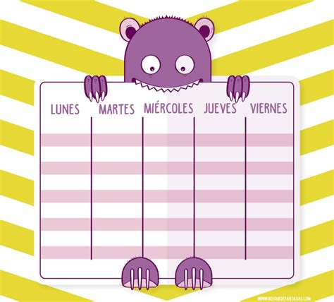 CALENDARIOS Y HORARIOS De Clase Para Infantil Y Primaria