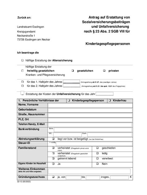 Ausfüllbar Online Antrag auf Erstattung der Sozialversicherung Fax