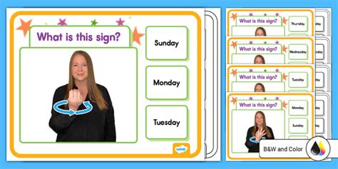 ASL Days Of The Week Question Cards Teacher Made Twinkl