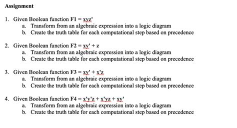 solved 1 given boolean function f1 xyz a transform from an