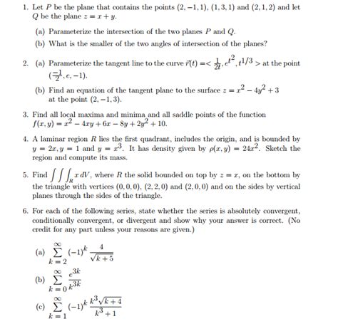solved let p be the plane that contains the points 2 1