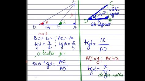 Exercice utilisant les rapports trigonométriques pour trouver la mesure