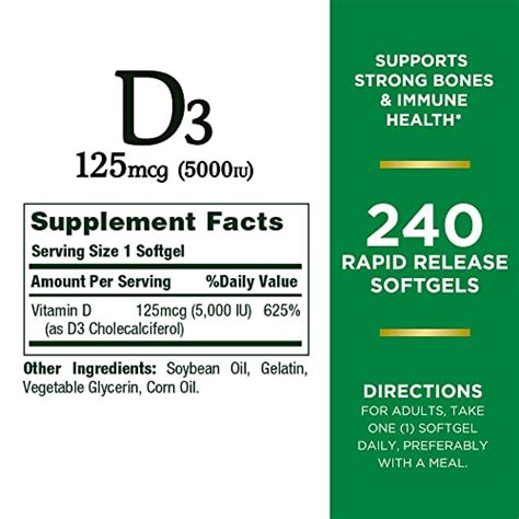 Natures Bounty Vitamin D Immune Support Mcg Iu Rapid