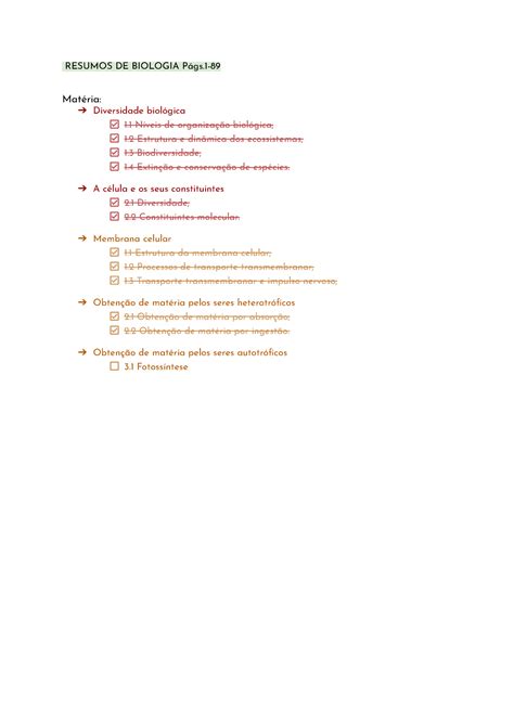 Resumos De Biologia Resumos De Biologia P Gs Mat Ria Diversidade