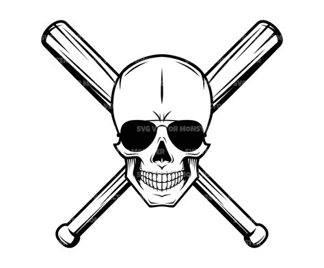 Baseball Skull Svg Baseball Mom Svg Crossed Baseball Bats Baseball