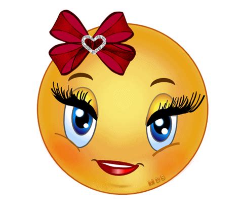 A Smiley Face With A Red Bow On Its Head