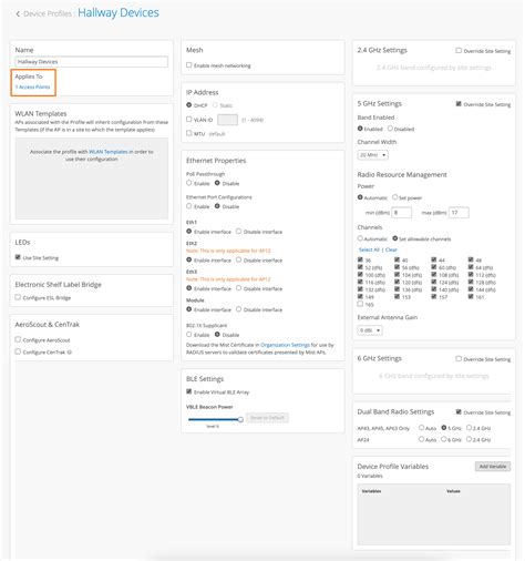RRM Configuration Options Mist Juniper Networks
