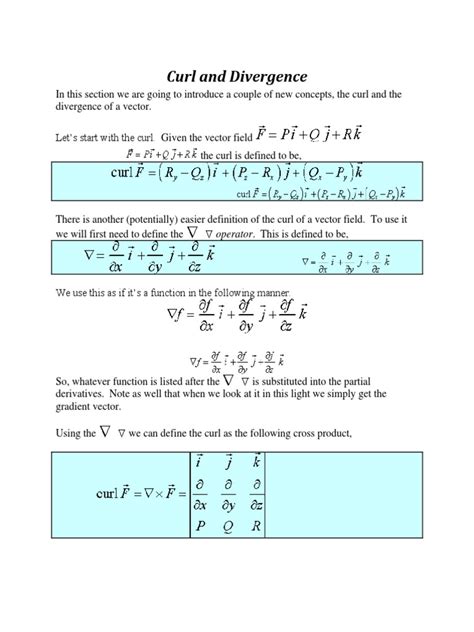 curl and divergence divergence euclidean vector